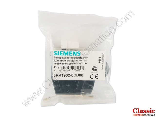 Siemens 3rk1902-0cd00 Connector Set Loop-thru 9-pole 6x4mm2 for sale ...