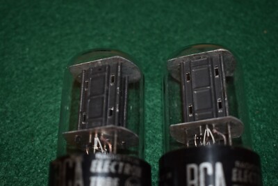 6SN7GT RCA White Letter Audio Receiver Preamp Vacuum Tubes Tested Pair ...
