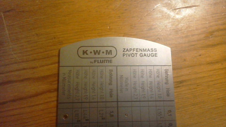 Watchmakers KWM pivot gauge press Bushing Tool Germany | eBay