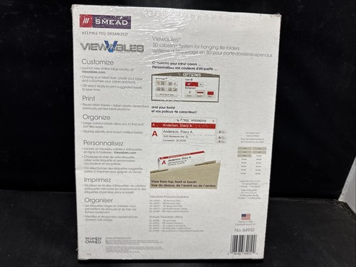 SMEAD VIEWABLES Labeling System Premium Tabs 100 3D Hanging Folder Tabs ...