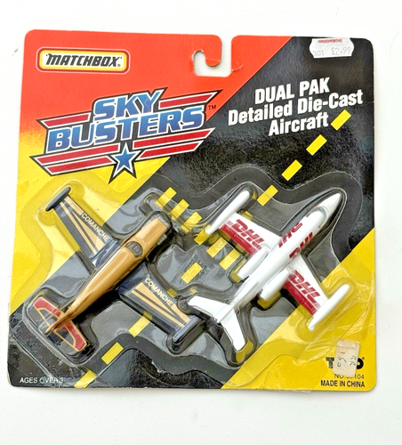 Matchbox Sky Busters Dual Pack Die-Cast Aircraft Comanche & DHL Plane ...