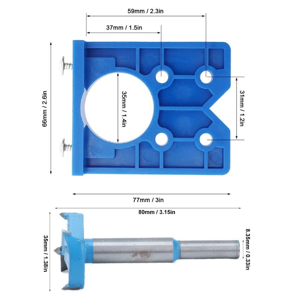 for Cabinet Cupboard Door Concealed Hinge Jig Kit | eBay Australia