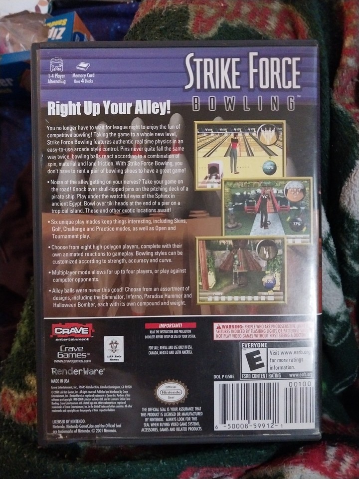 Vtg NINTENDO GAMECUBE Strike Force Bowling VIDEO GAME Complete & CIB ...