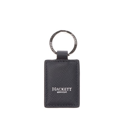HACKETT Leather Keyring / Charm Dark Blue Saffiano Panel Printed Logo ...