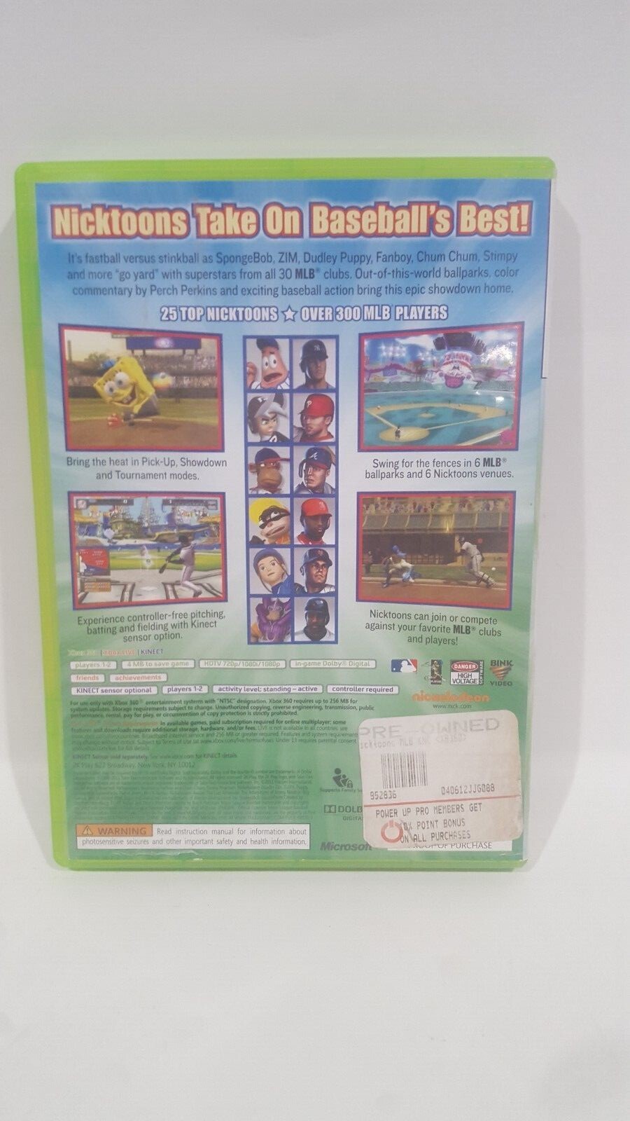 Nicktoons MLB Video Game (Microsoft Xbox 360, 2011) Complete, Good ...