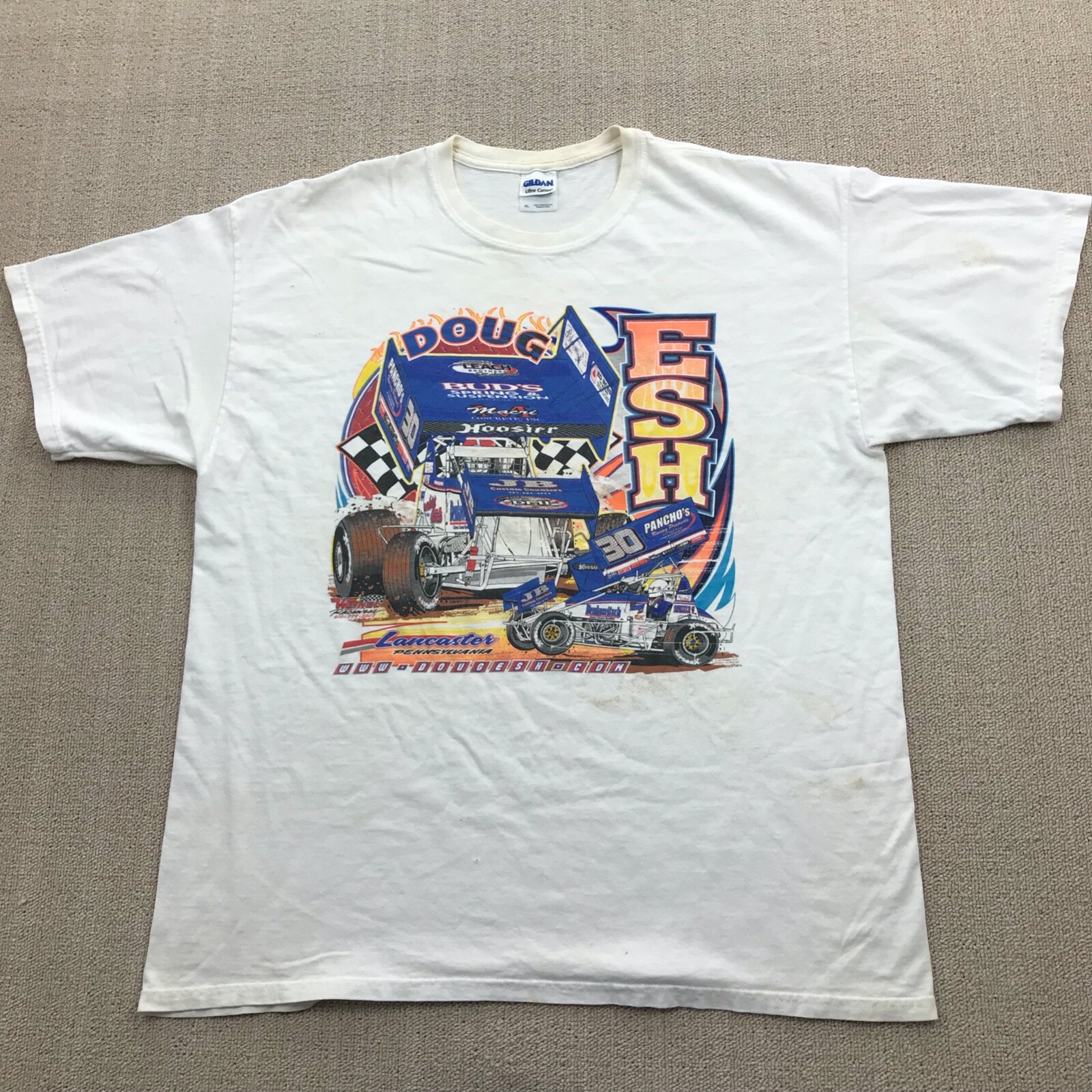 Doug Esh Racing Shirt Men XL White Sprint Car The Hammer Graphic ...