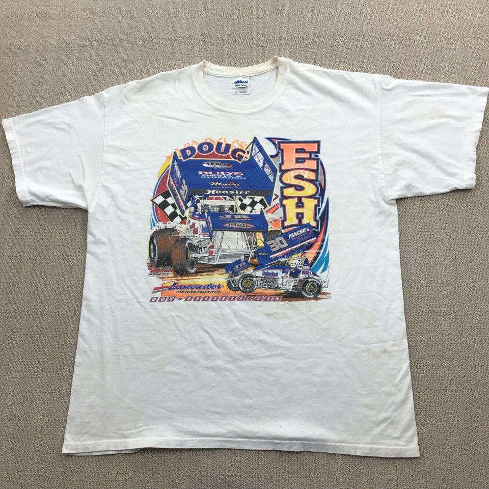 Doug Esh Racing Shirt Men XL White Sprint Car The Hammer Graphic ...