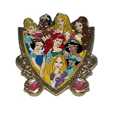 Disney Parks Pin Princesses Storybook Crest Ariel Rapunzel Belle Snow ...