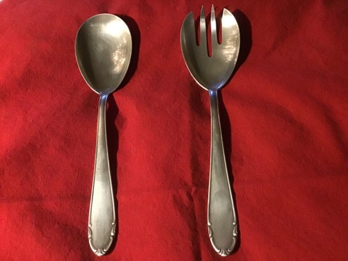 Vintage BMF 90 Silver Plated Salad Server Spoon Fork Heavy Skier Mark ...