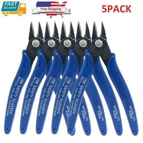 5PCS170 Flush Wire Cable Cutter Micro Plier Side Cutting Plier Nippers ...