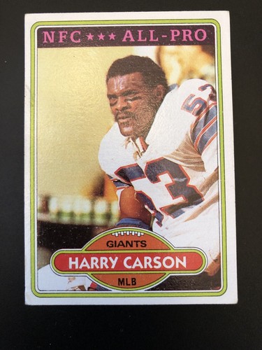 1980 TOPPS HARRY CARSON #135 NEW YORK GIANTS FOOTBALL CARD HOF | eBay