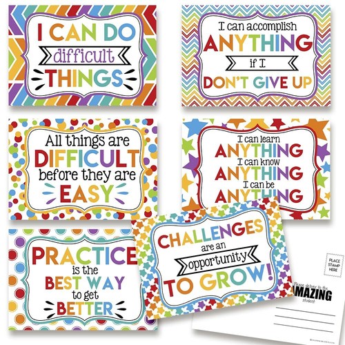 Positive Encouragement Themed Blank Postcards For Students From ...