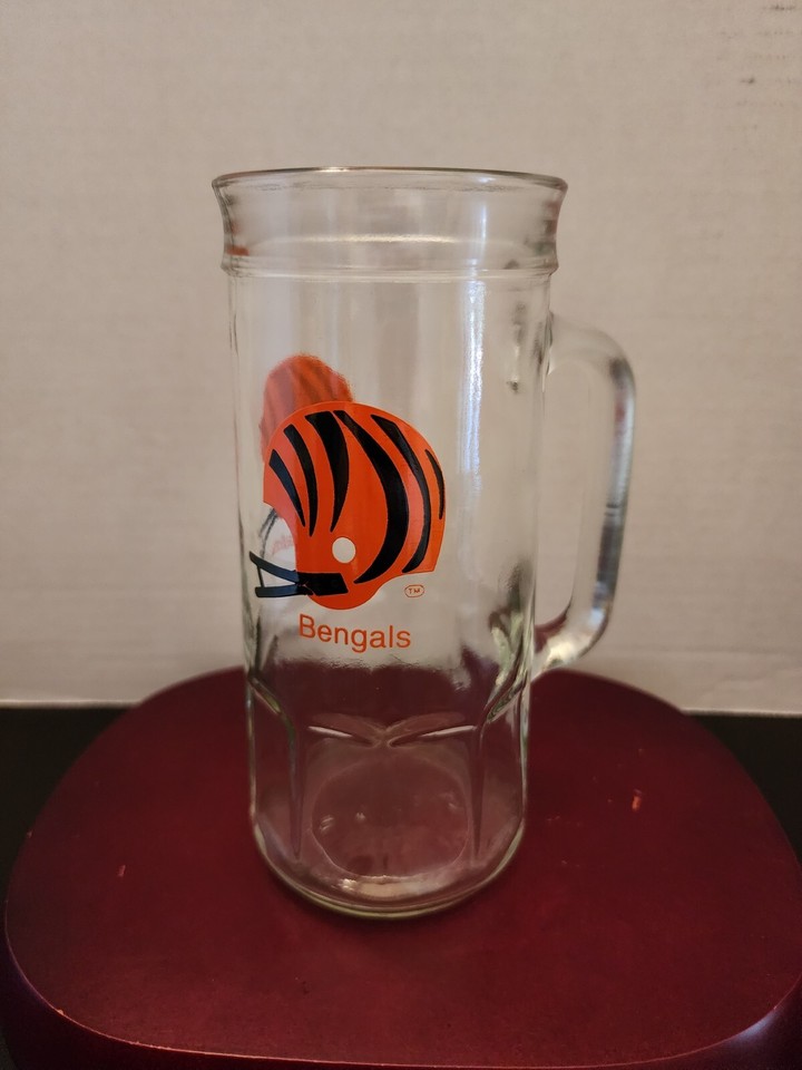 Cincinnati Bengals 7" Glass Mug Beer Stein Football Helmet Logo Vintage ...