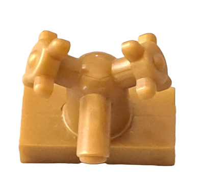 LEGO PEARL GOLD 1 x 2 TAP with DUAL HANDLES SMALL/SINK FAUCET - 13770 ...