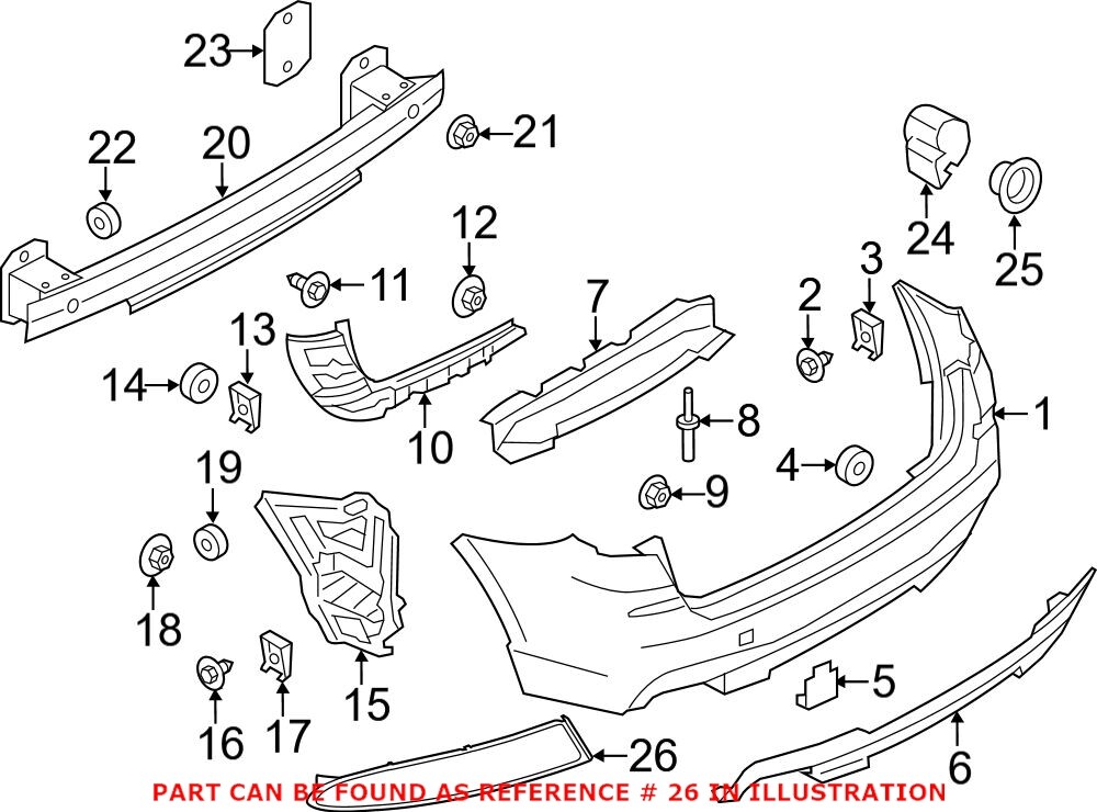 Genuine Rear Passenger Right Bumper Reflector Red 63147217316 For BMW ...