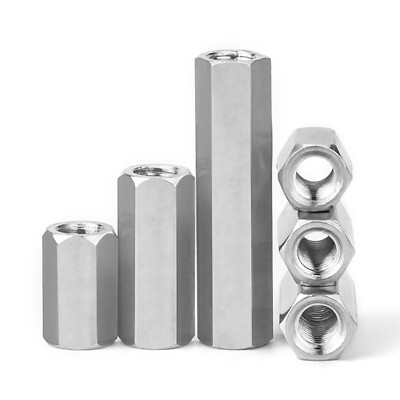 A2 Stainless Steel All Thread Sleeve Rod Bar Stud Hex Connector Tube ...