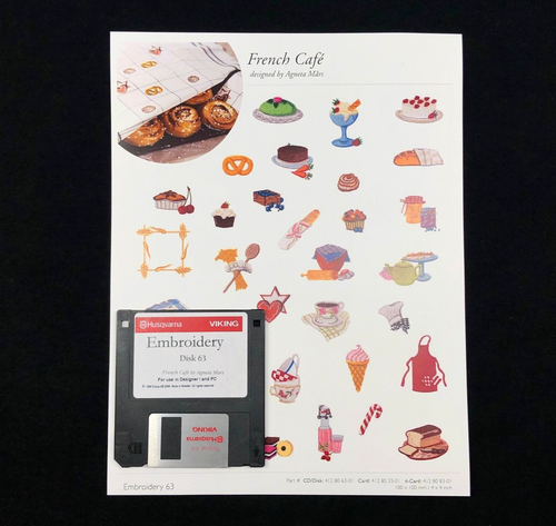 French Café Embroidery Designs Disk 63 for Husqvarna Viking Designer 1 ...