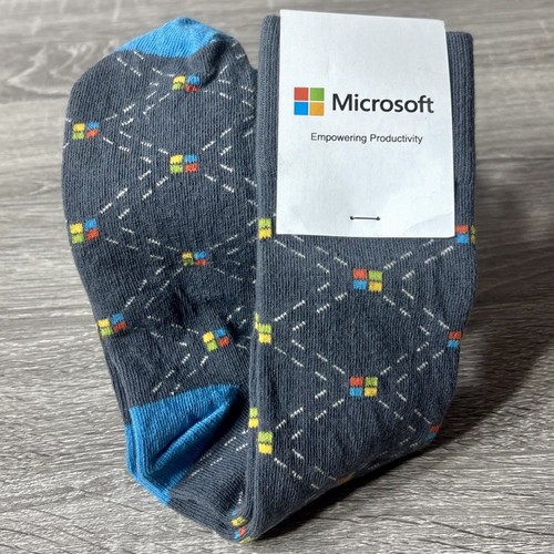 Sock Club Microsoft Teams Windows Gray & Microsoft Blue Socks. Sz. Lg ...