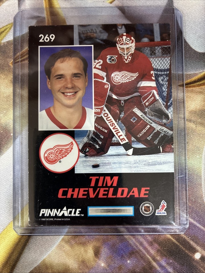 1992 Score Pinnacle Masks "TIM CHEVELDAE" Detroit Red Wings Hockey ...