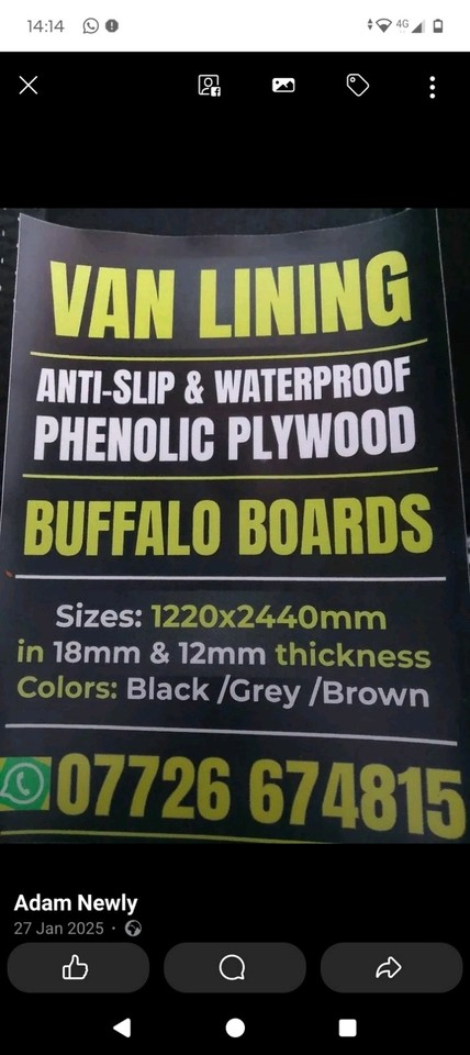 GREY Phenolic Resin Plywood 12mm Trailer Flooring Buffalo. 8ftx4ft £45 ...