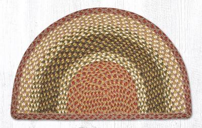 Braided Jute Slice Half Moon Area Rug. 2 Sizes. Earth Rugs. BURGUNDY ...