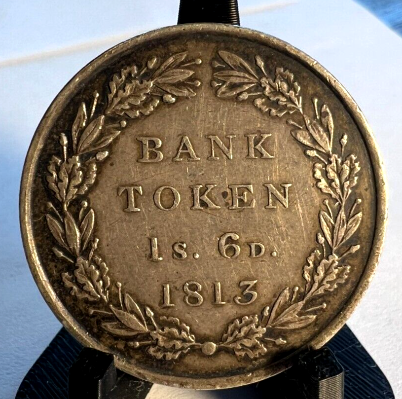 1813 Great Britain, UK 1 Shilling 6 Pence, 6P, Token, Silver George III ...