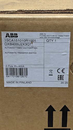 New ABB 400 AMP TRUONE ATS OPEN STYLE DELAYED TRANSITION LEVEL 3 ...