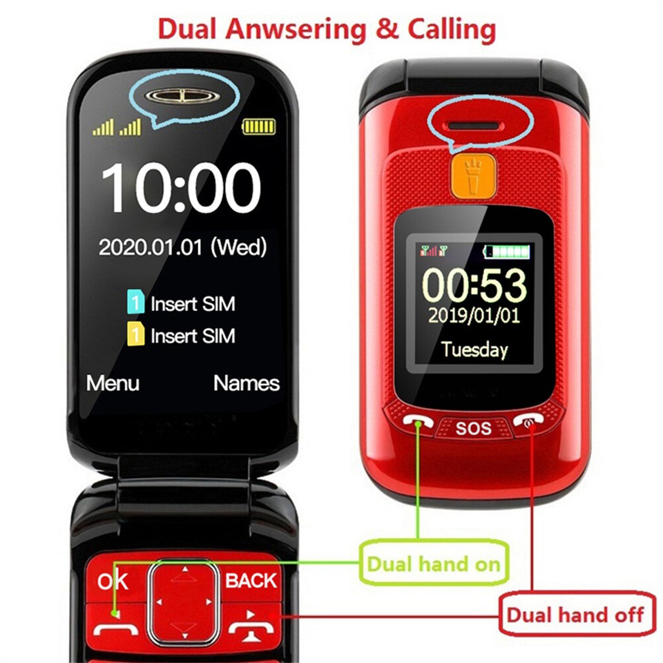 Flip Phone with Flashlight Voice Music Flip Mobile Phone Senior Flip ...