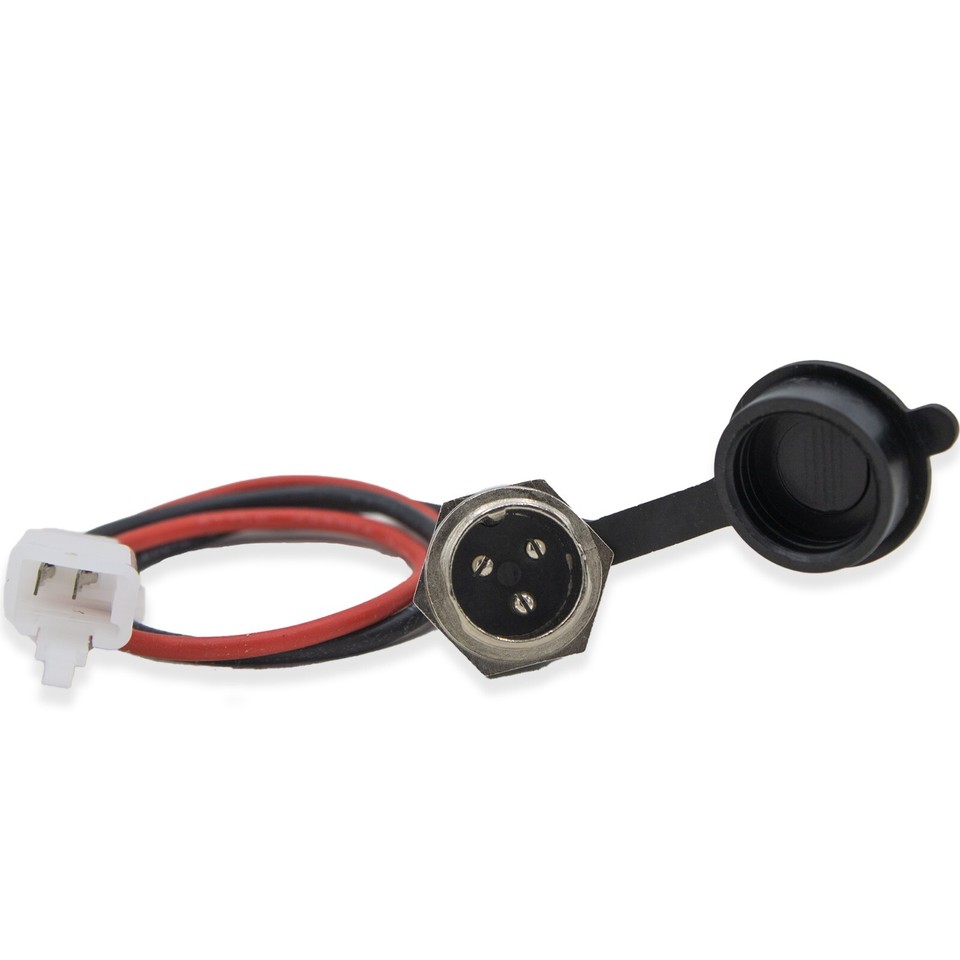 3 PIN BATTERY CHARGER CONNECTOR CHARGING SOCKET 2 WIRES W/ CAP ELECTRIC ...
