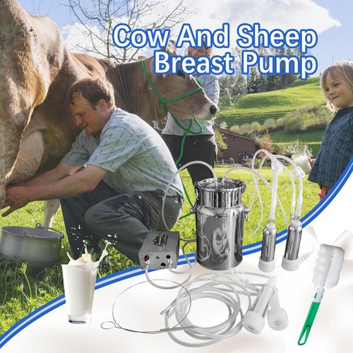 7L DualHead Sheep Goat Cow Milking Machine Vacuum Impulse 304 Steel ...