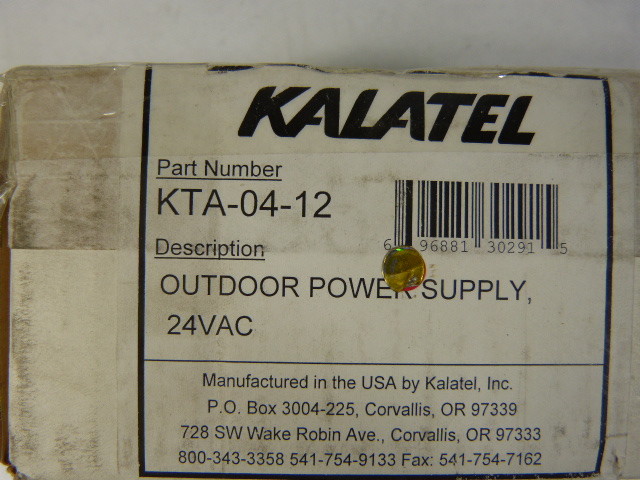 Kalatel KTA-04-12 Outdoor Power Supply 24VAC ! NEW ! | eBay