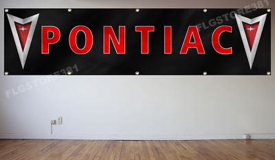 Pontiac Flag Banner 2X8Ft Racing Car Flag Mane Cave Garage Decor Large ...