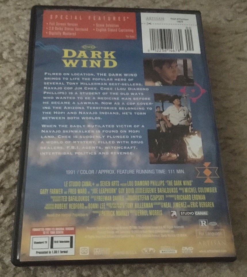 The Dark Wind (DVD, 1991, Lou Diamond Phillips, based on Jim Chee novel ...