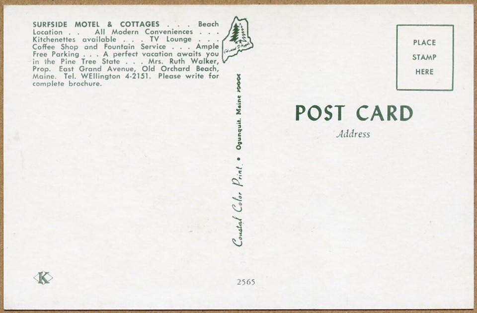 Old Orchard Beach ME Surfside Motel Cottages Maine Postcard | eBay