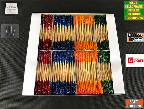 Club Cellophane Frilled Toothpicks (10cm) (Assorted Colors) 1000PCS ...