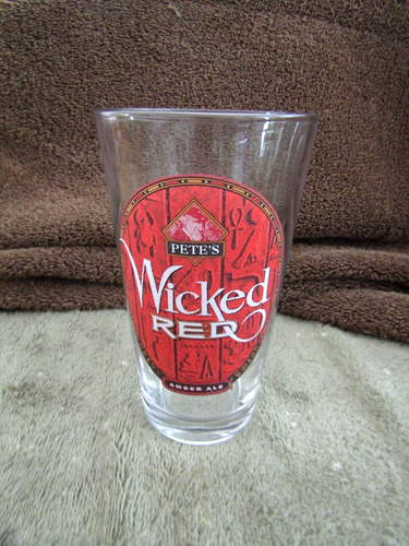 PETE'S WICKED RED AMBER ALE BREWERY PINT BEER BARWARE GLASS | eBay