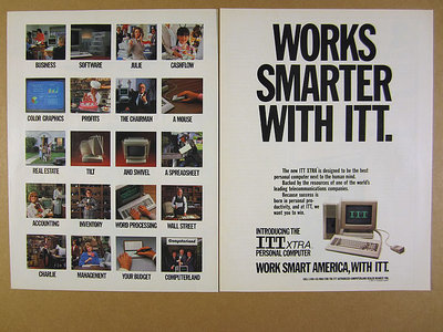 1984 ITT Xtra Personal Computer keyboard monitor mouse photo vintage ...