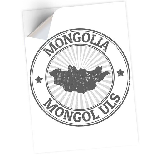 1 x Vinyl Sticker A1 - BW - Mongolia Mongol Uls Travel Map #40030 | eBay UK
