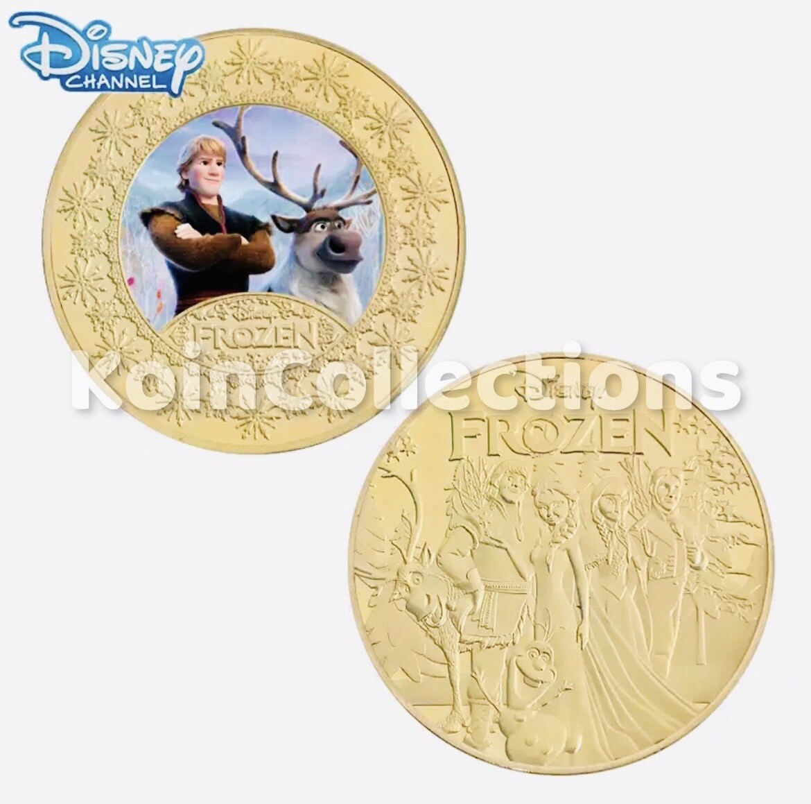 Disney Gifts Frozen Gold Plated Coin Set, Elsa Anna Sven Gift Coin X5 ...