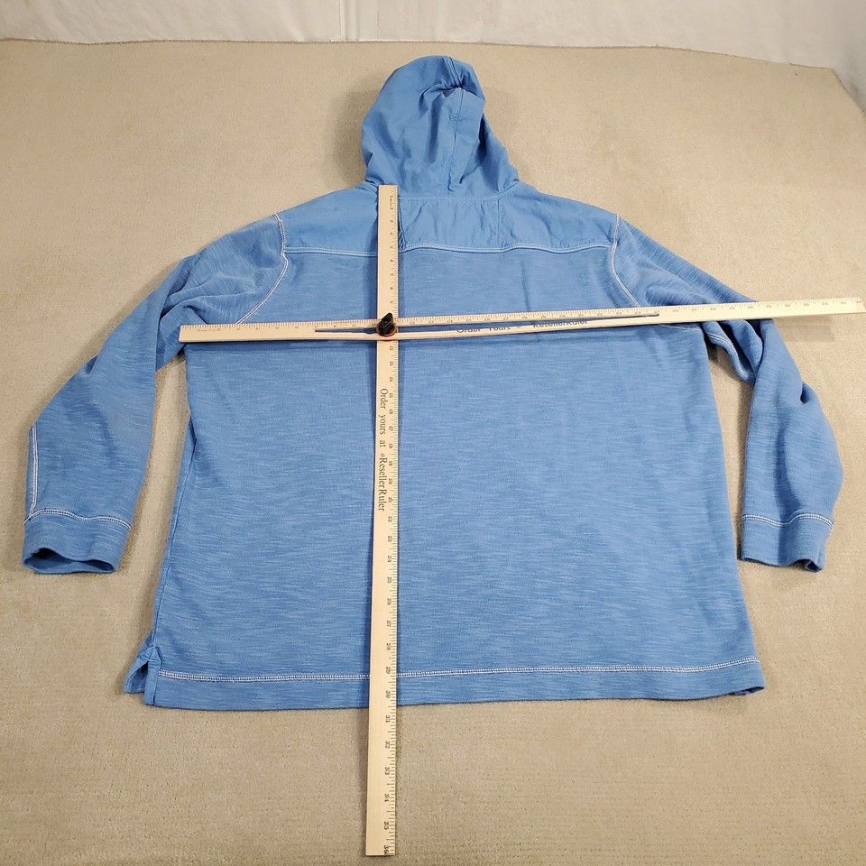 Tommy Bahama 1/4 Zip Pullover Hoodie Mens 2XLT XXLT Blue Sweatshirt ...