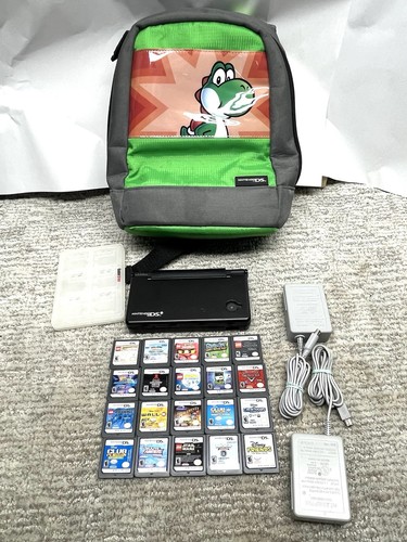 Nintendo DSi TWL-001 Handheld System 20 Game Lot • Mario DS Backpack ...