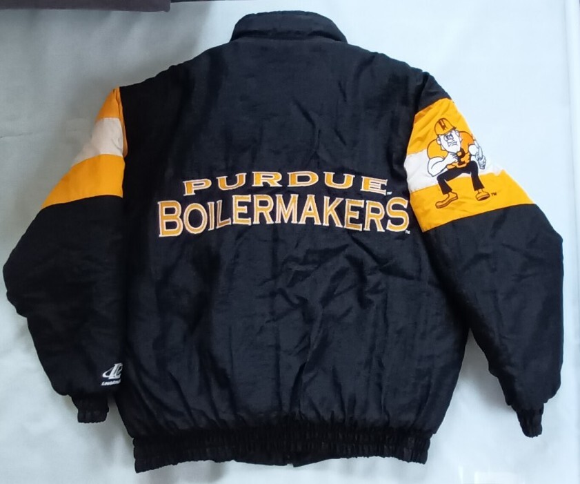 VINTAGE RARE PURDUE BOILERMAKERS FULL ZIPP NO HOOD WINTER BOMBER JACKET ...