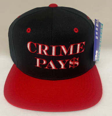 Crime Pays embroidered Original Starter Snapbacks NEW Cap embroidery ...