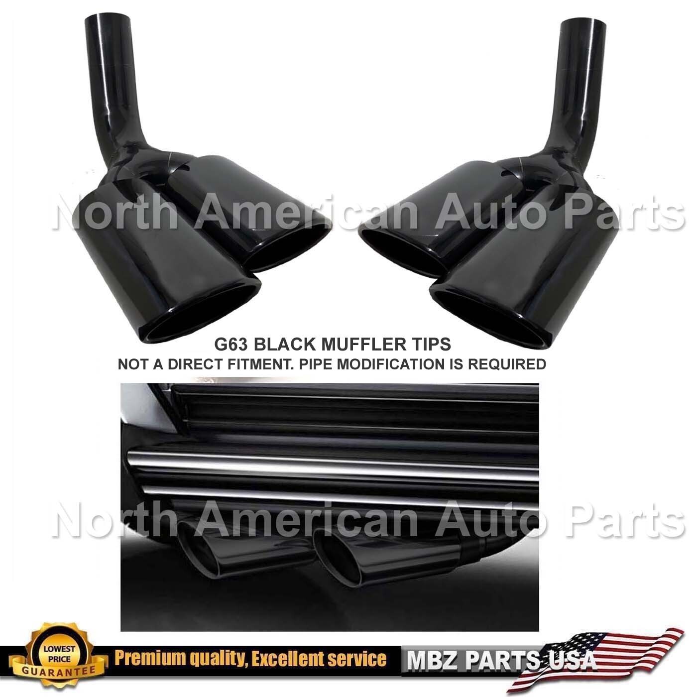 G63 G65 G-Class All Black Muffler Tips Dual Exhaust G-Wagon Logo Pipe ...