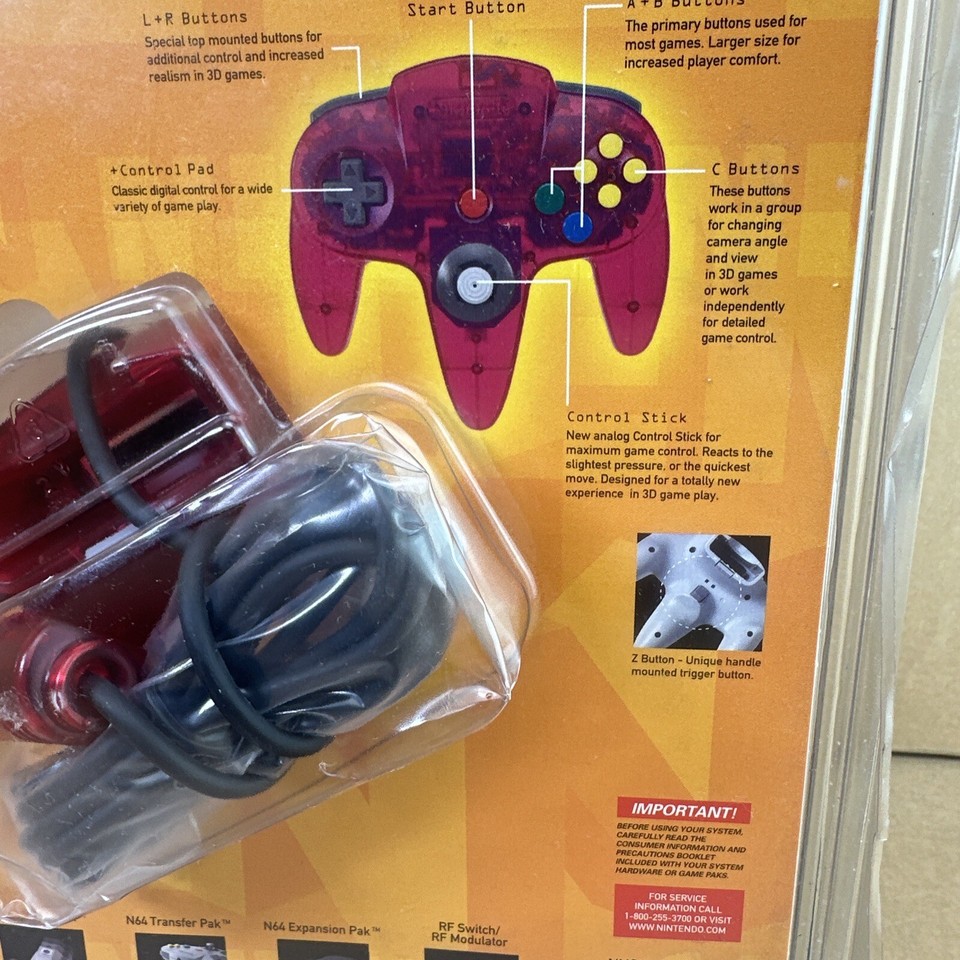 Nintendo 64 WATERMELON Controller in BLISTER - NEW SEALED - Please Read ...