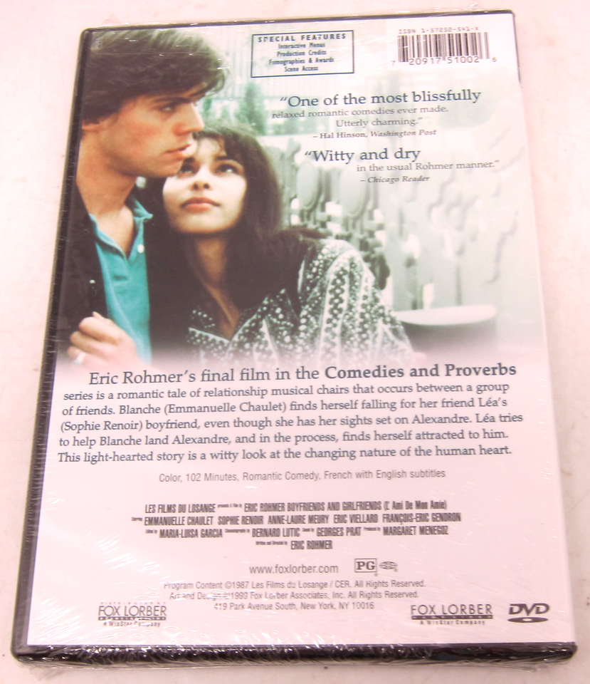 Boyfriends and Girlfriends Eric Rohmer DVD World Class Cinema New ...