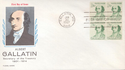 1967 FDC - Scott# 1279 - Albert Gallatin - Fluegel Cachet - Mellone CV ...