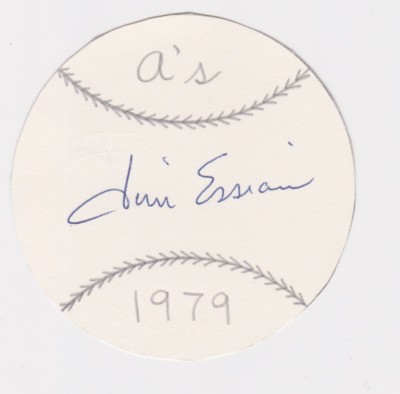 JIM ESSIAN SIGNED OAKLAND A'S 3" BASEBALL DISC AUTO AUTOGRAPH DATED ...