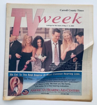 TV Week Magazine May 2 2004 David Schwimmer, Jennifer Aniston No Label ...