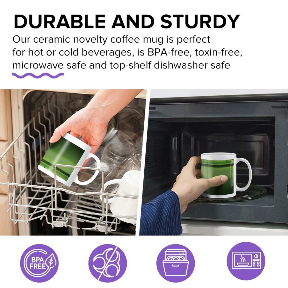 White Ceramic Mug - Green American Hot Rod Car #16542 | eBay UK